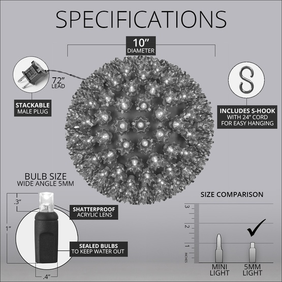 Warm White LED Starlight Sphere