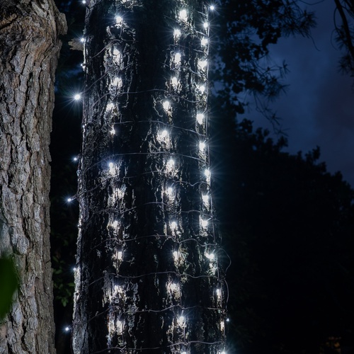 5mm Cool White LED Tree Wrap Lights, Brown Wire