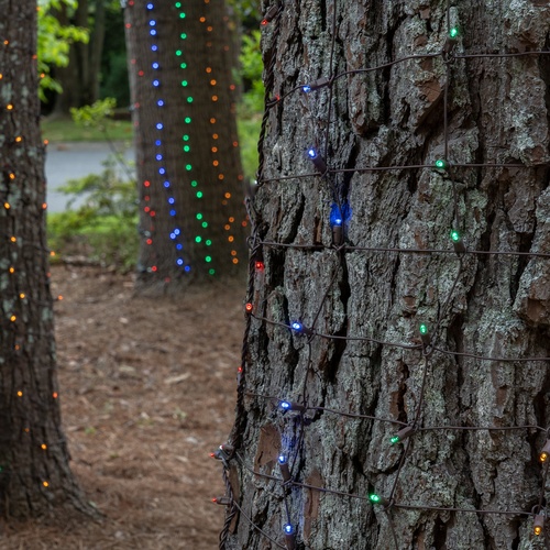 5mm Multicolor LED Tree Wrap Lights, Brown Wire