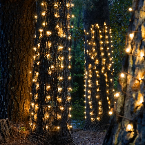 5mm Warm White LED Tree Wrap Lights, Brown Wire