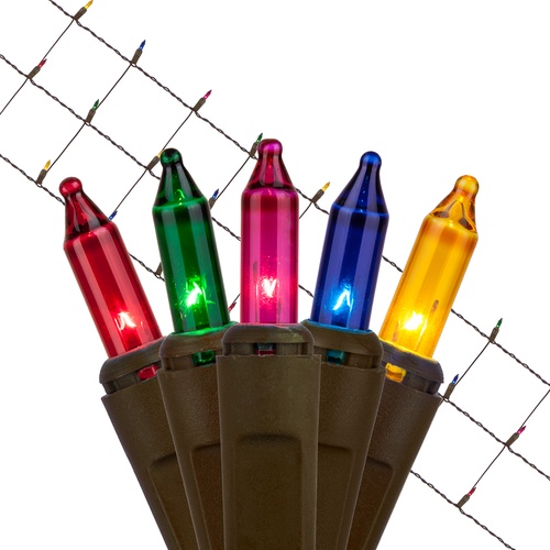 Multicolor Tree Wrap Lights, Brown Wire