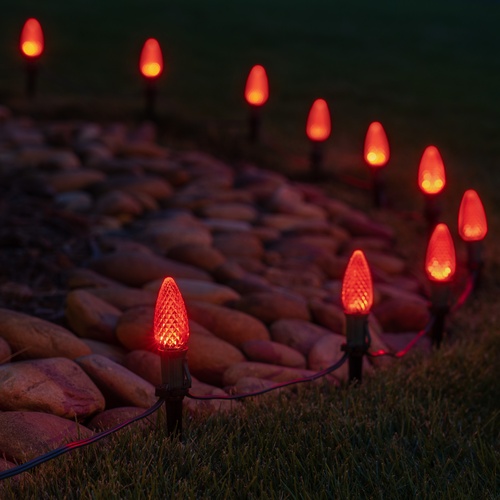 Christmas Lights - C9 Red Opticore Christmas LED Pathway Lights