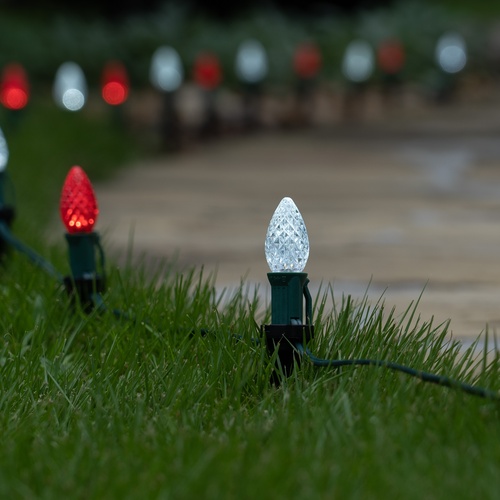 Christmas Lights - C7 Cool White / Red Opticore Christmas LED Pathway ...