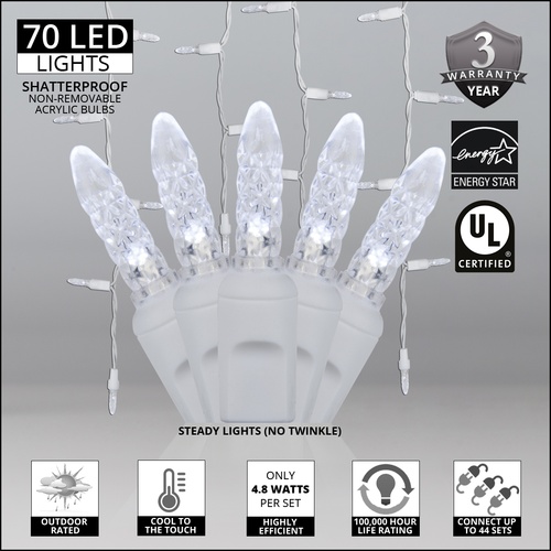 M5 Cool White LED Icicle Lights