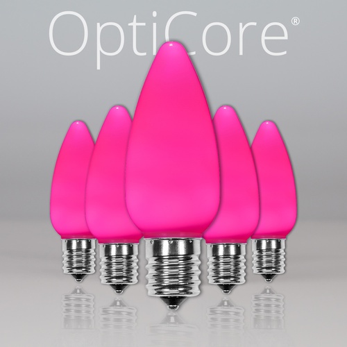 C9 Pink Smooth OptiCore LED Christmas Light Bulbs