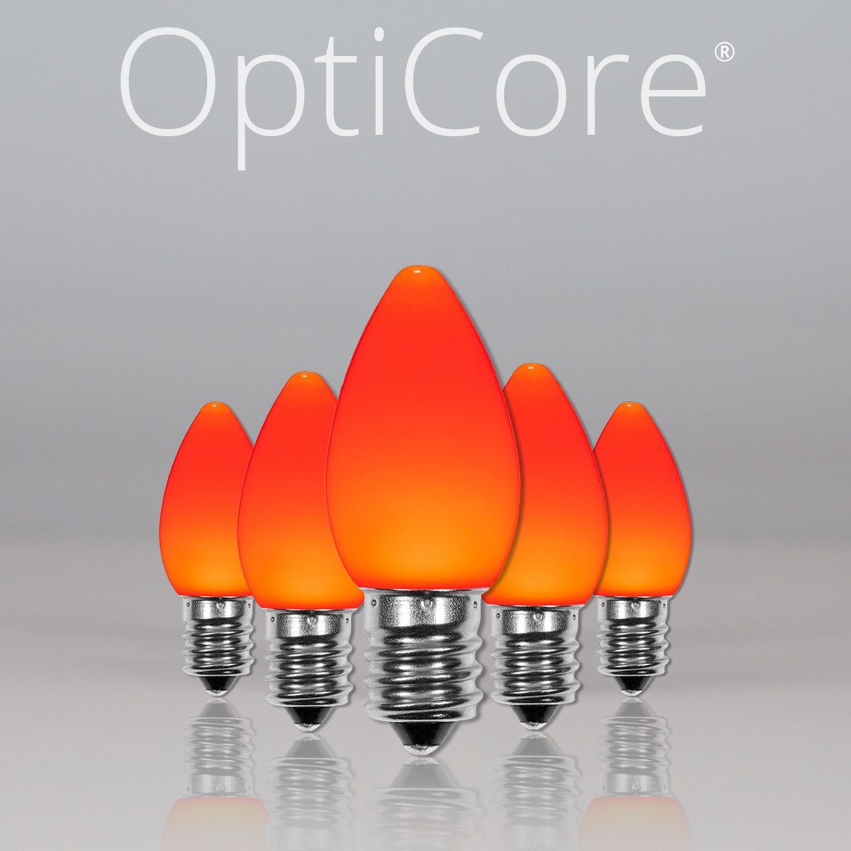 C7 Amber / Orange Smooth OptiCore LED Christmas Light Bulbs