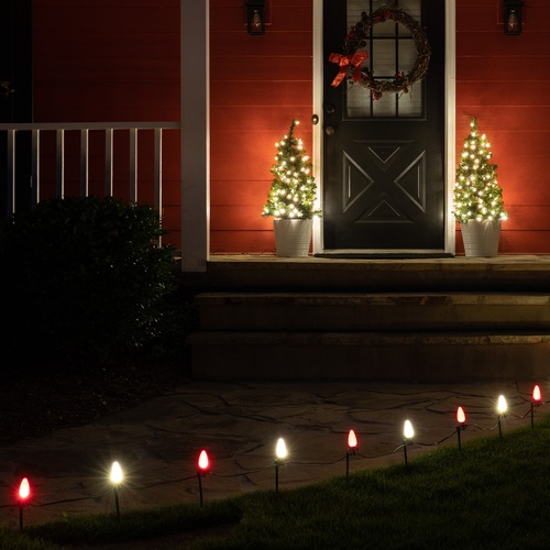 Christmas Pathway Lights - C7 Warm White / Red Opticore Christmas LED ...