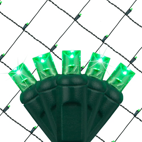 5mm Green SoftTwinkle LED Net Lights, Green Wire