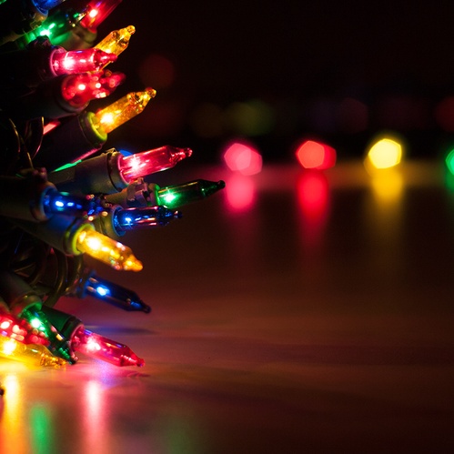Christmas Lights - 20 Multi Color Craft Mini Lights, 4" Spacing, Green Wire