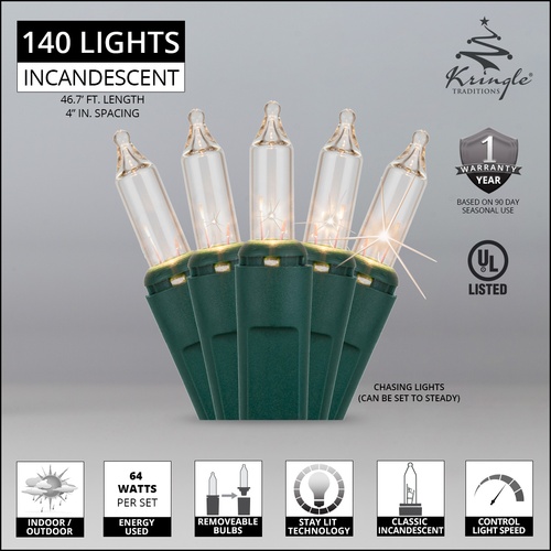 Chasing Christmas Mini Lights - 140 Clear Chasing Mini Lights, 4 ...