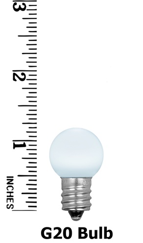 G20 Cool White Smooth Acrylic LED Globe Light Bulbs, 25-Pack