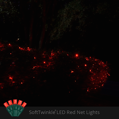 5mm Red SoftTwinkle LED Net Lights, Green Wire