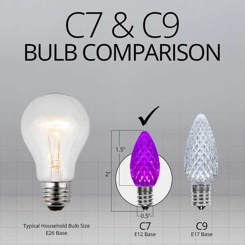 C7 Purple OptiCore LED Christmas Light Bulbs